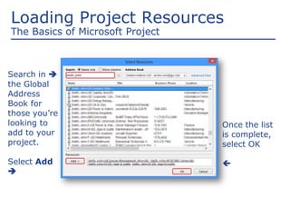 The Basics of Microsoft Project - Step 2 | PPTX | Technology & Computing