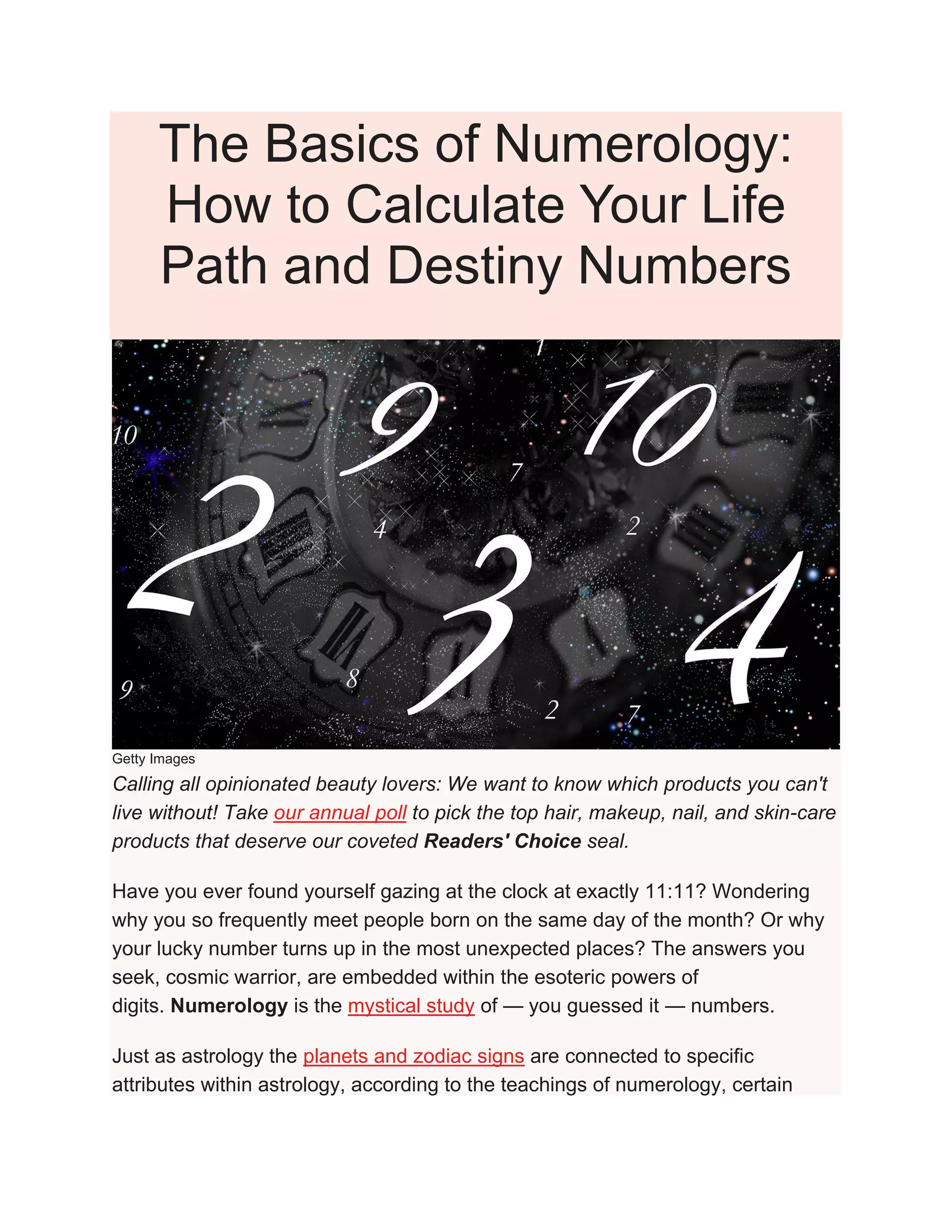 The basics of numerology | PDF