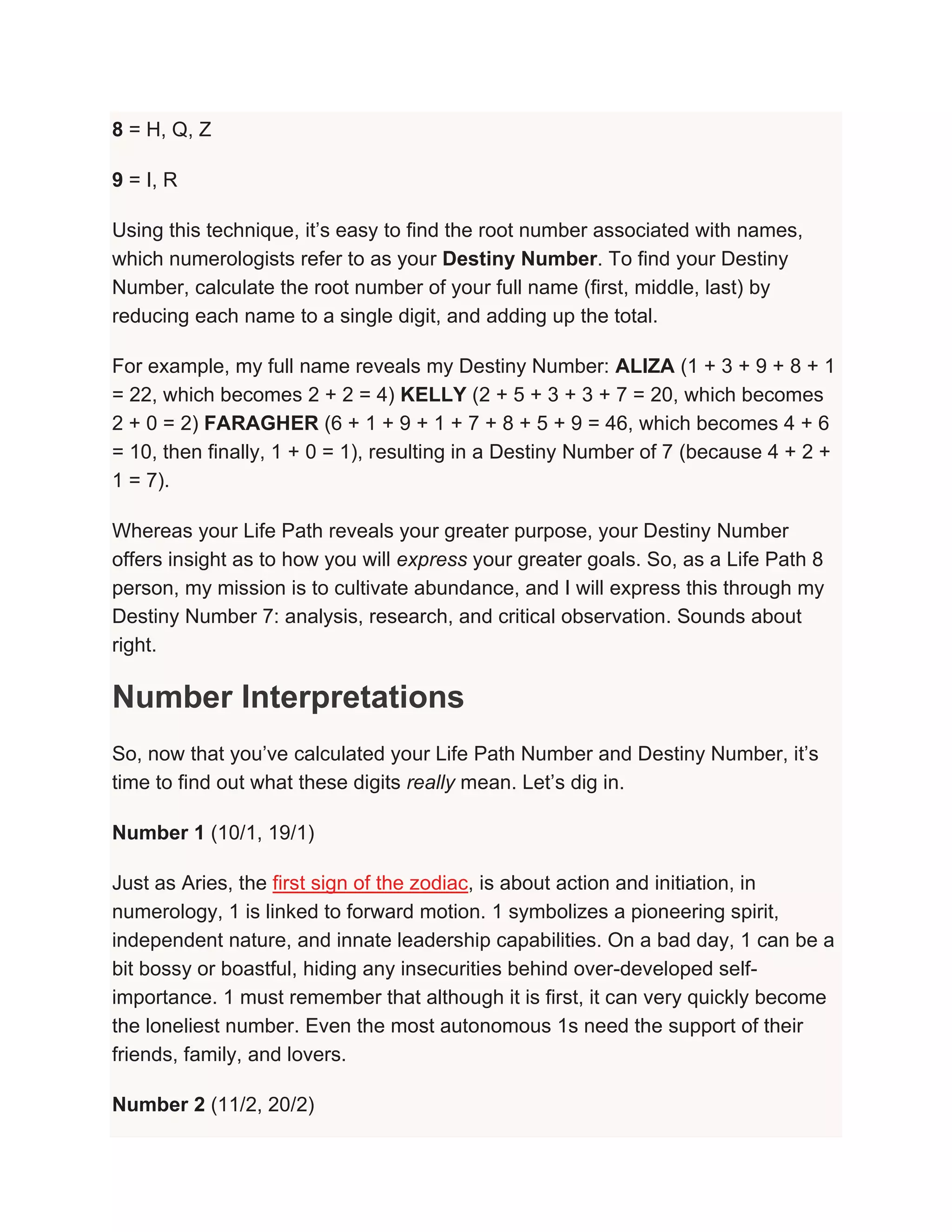 The basics of numerology | PDF