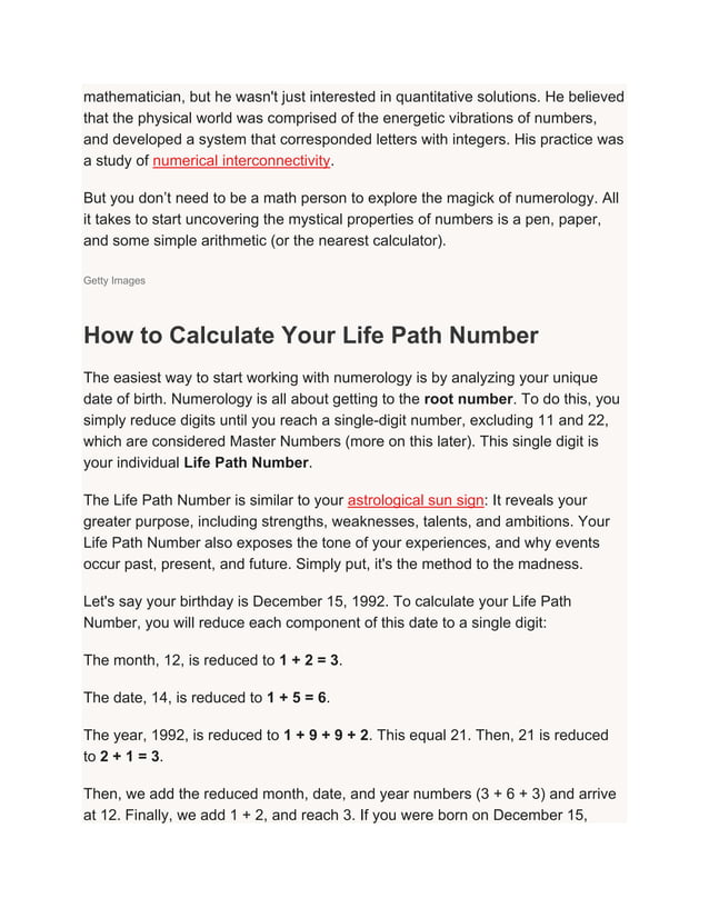 The basics of numerology | PDF