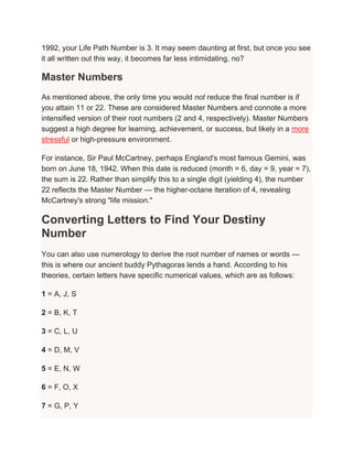 The basics of numerology | PDF