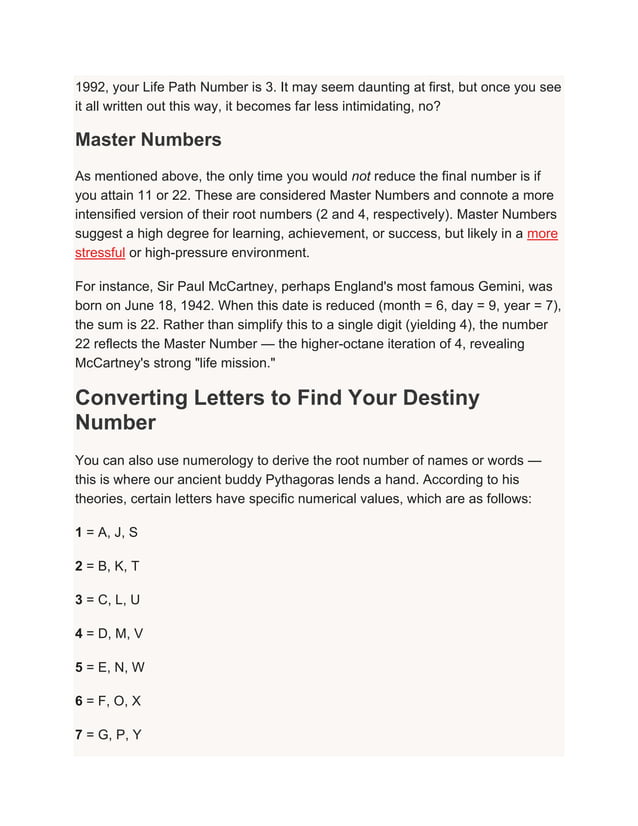The basics of numerology | PDF