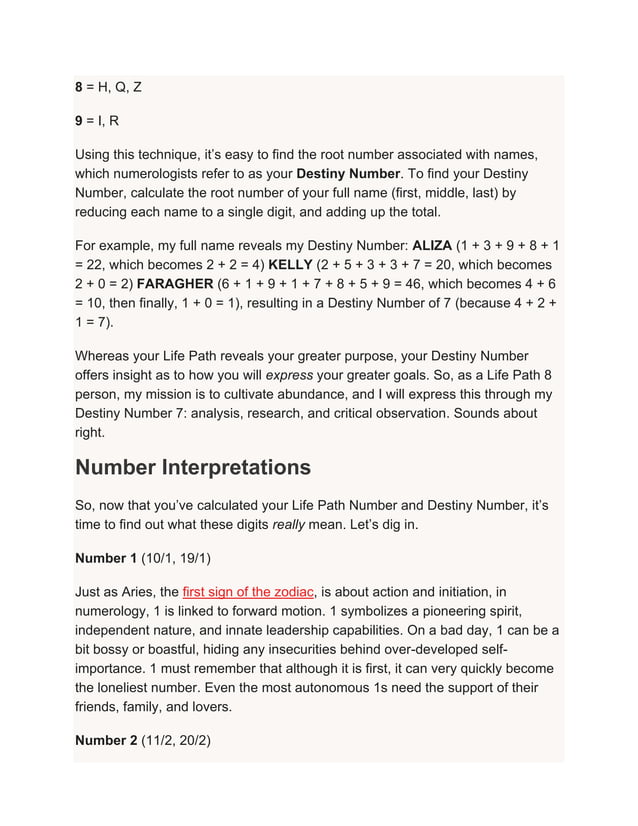 The basics of numerology | PDF