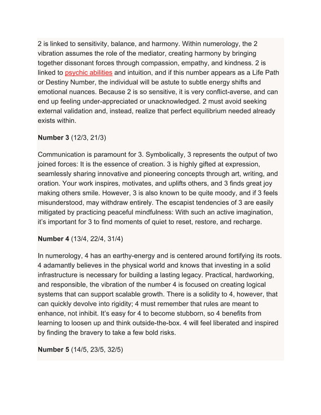 The basics of numerology | PDF