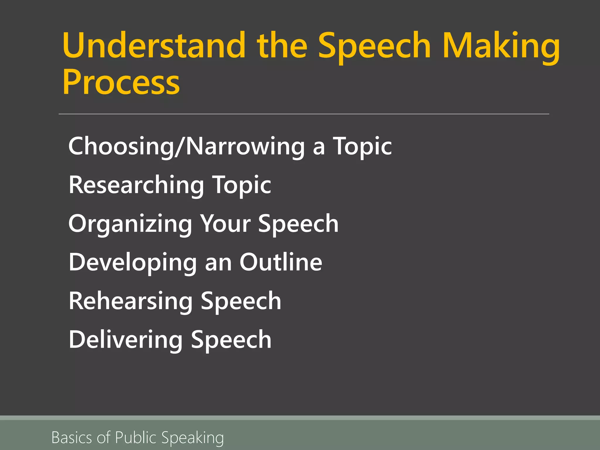 The Basics of Public Speaking | PDF