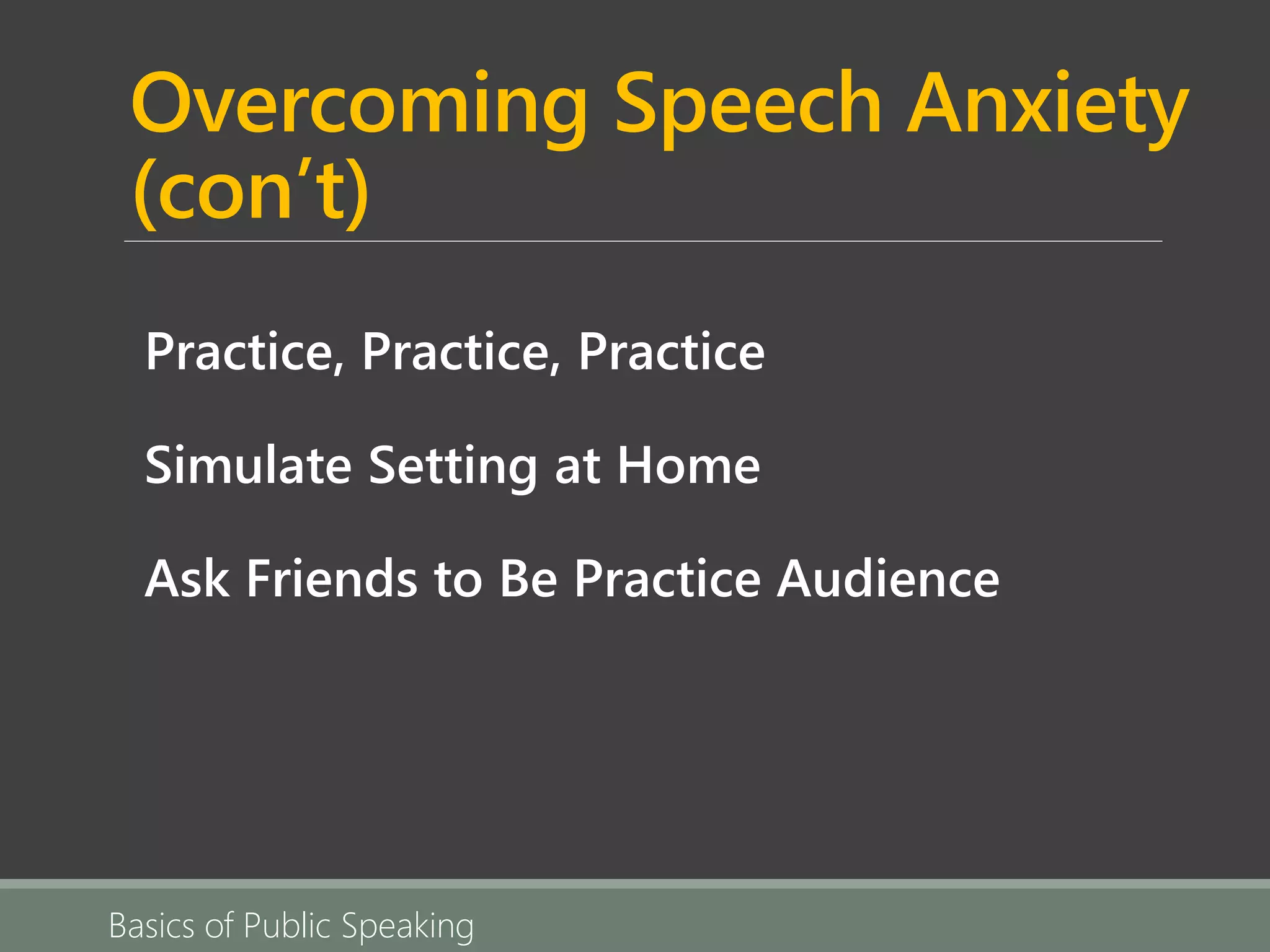 The Basics of Public Speaking | PDF