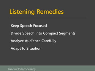 The Basics of Public Speaking | PDF