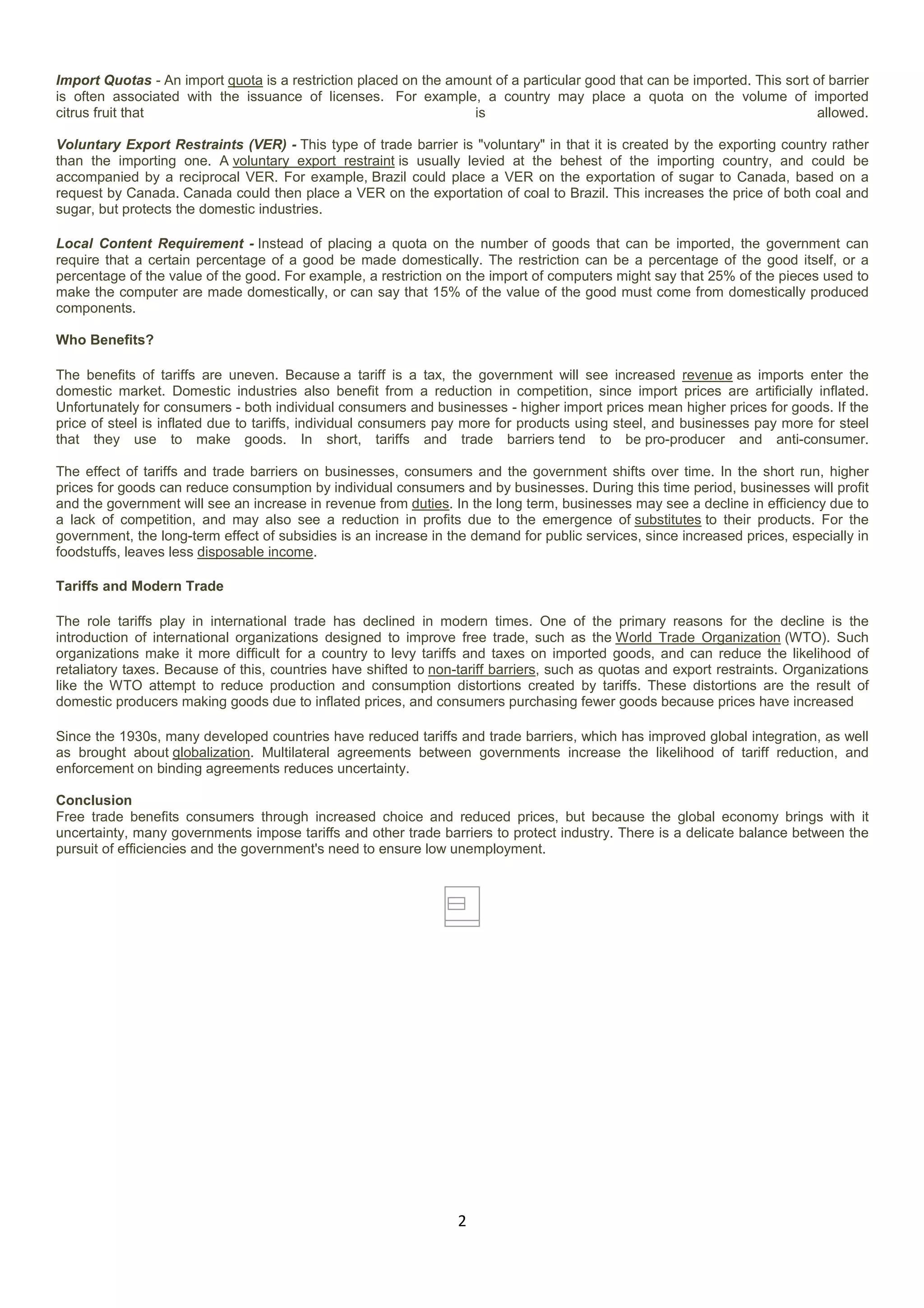 The basics of tariffs and trade barriers | PDF