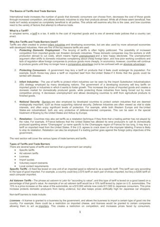 The basics of tariffs and trade barriers | PDF