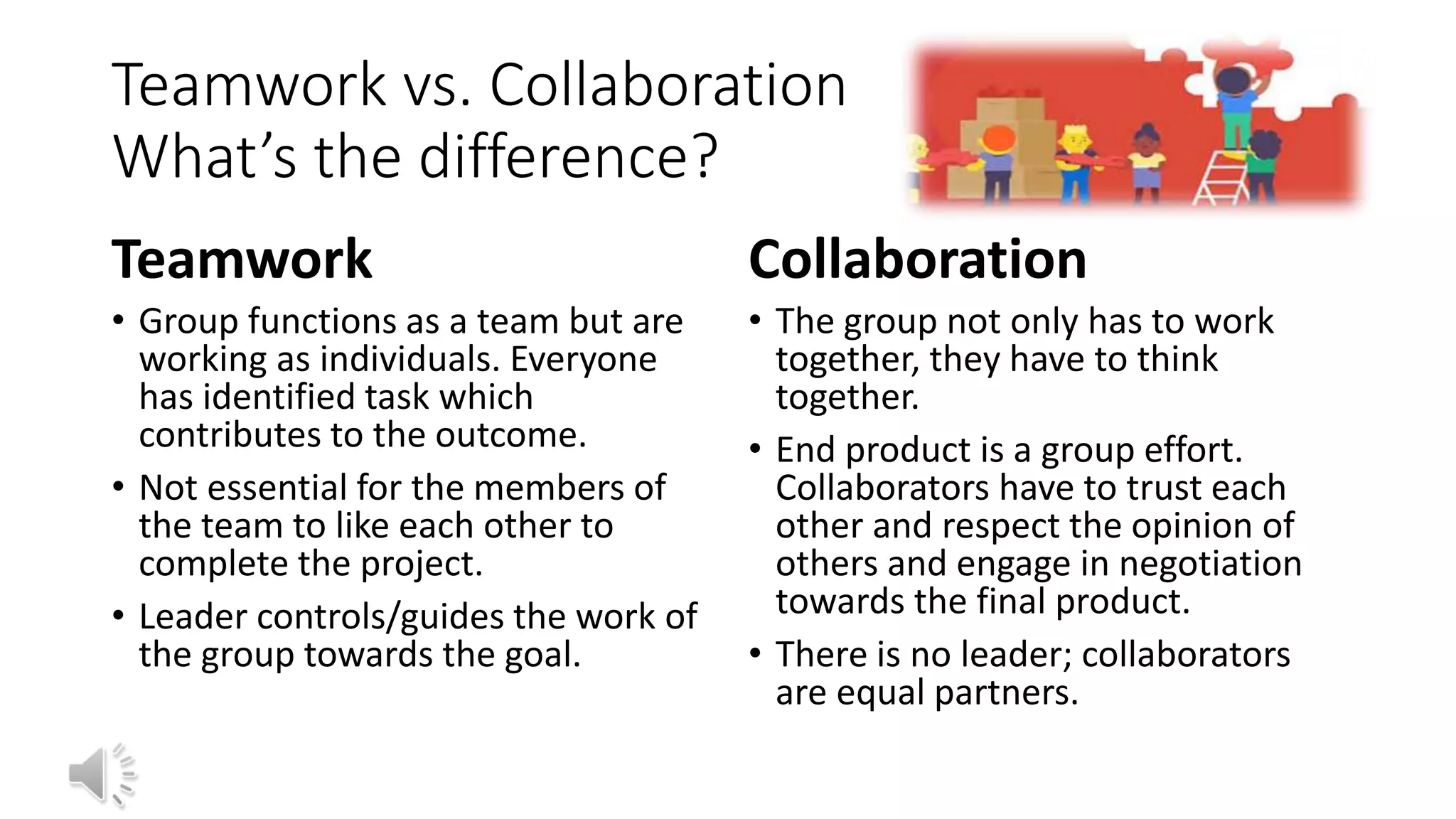 The basics of teamwork and collaboration wbt | PPTX
