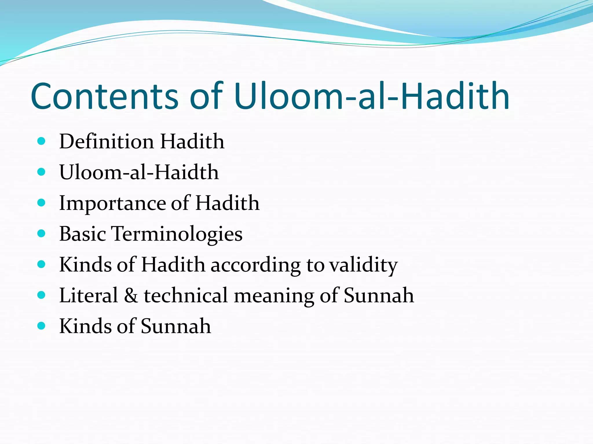 The Basics of Uloom-ul-Hadeeth.ppt