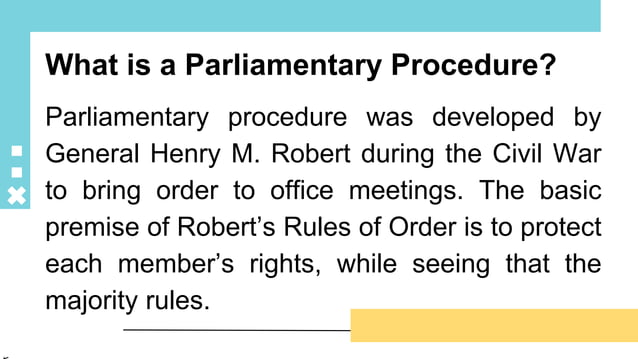 Basics of parliamentary procedure.pptx | Law