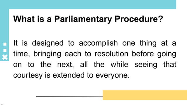 Basics of parliamentary procedure.pptx | Law