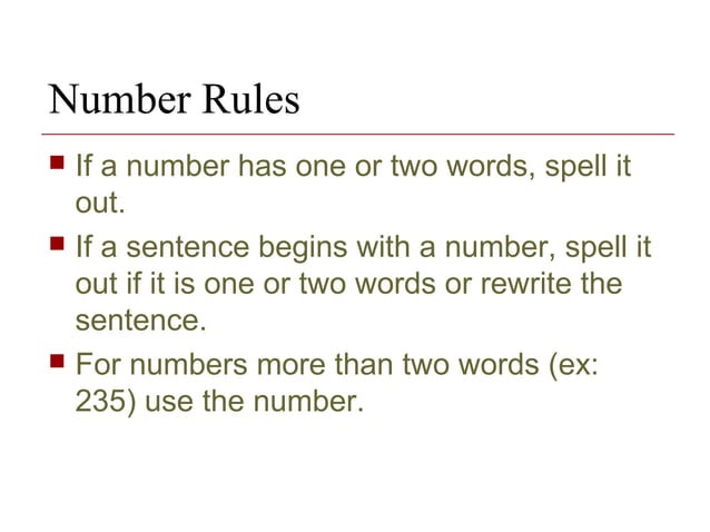 The Basics: Punctuation, Capitalization, and Numbers | PPT