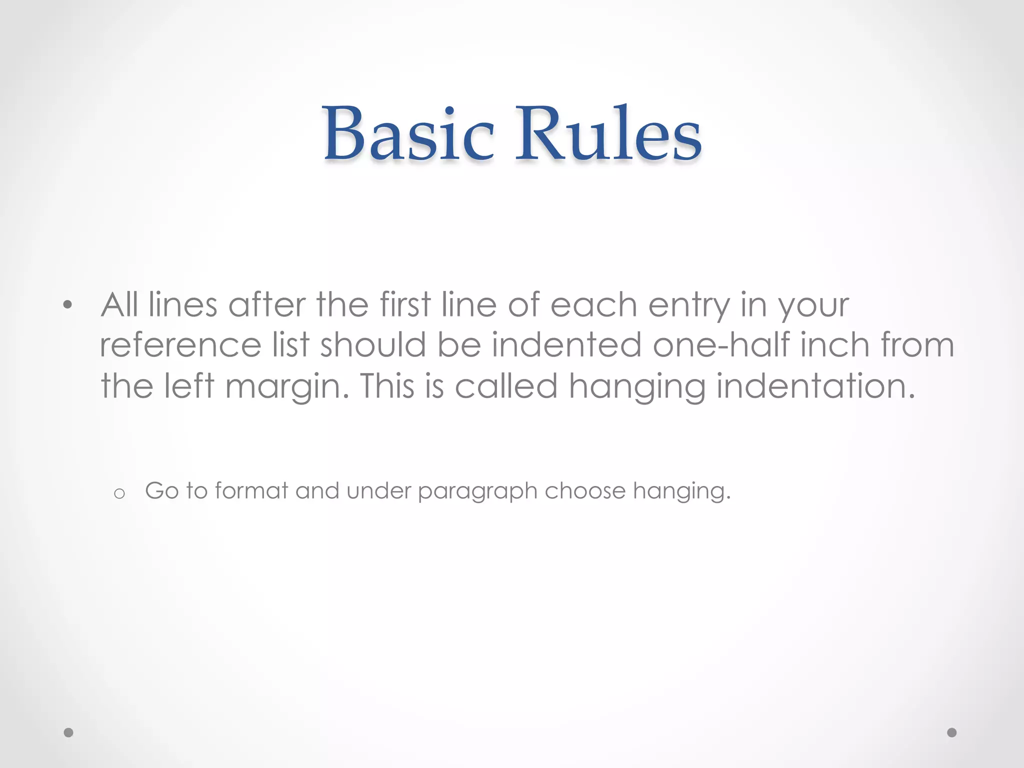 The basics to apa citation | PPT