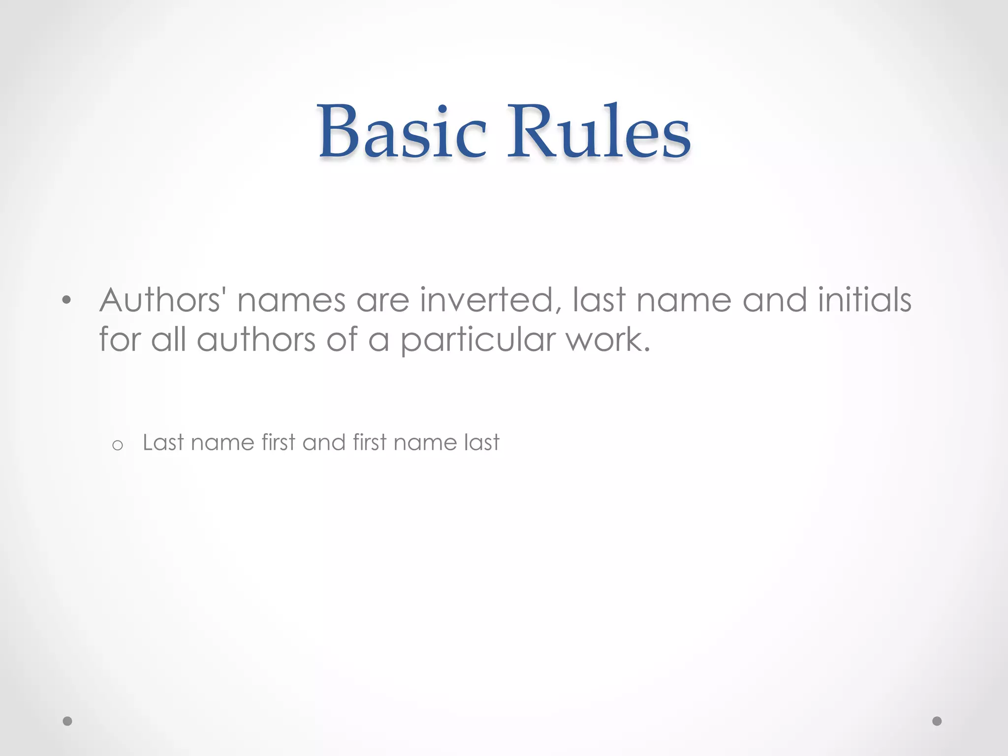 The basics to apa citation | PDF