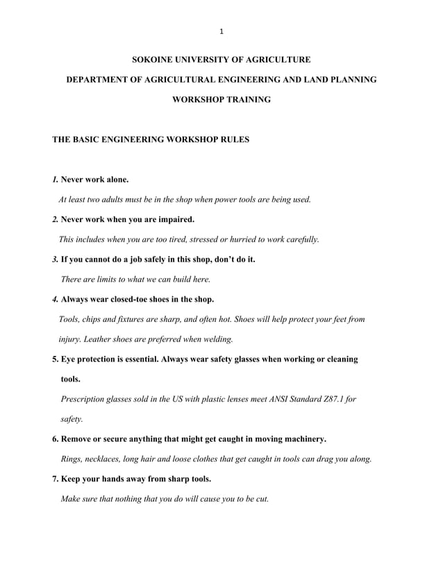 The basic workshop rules | PDF
