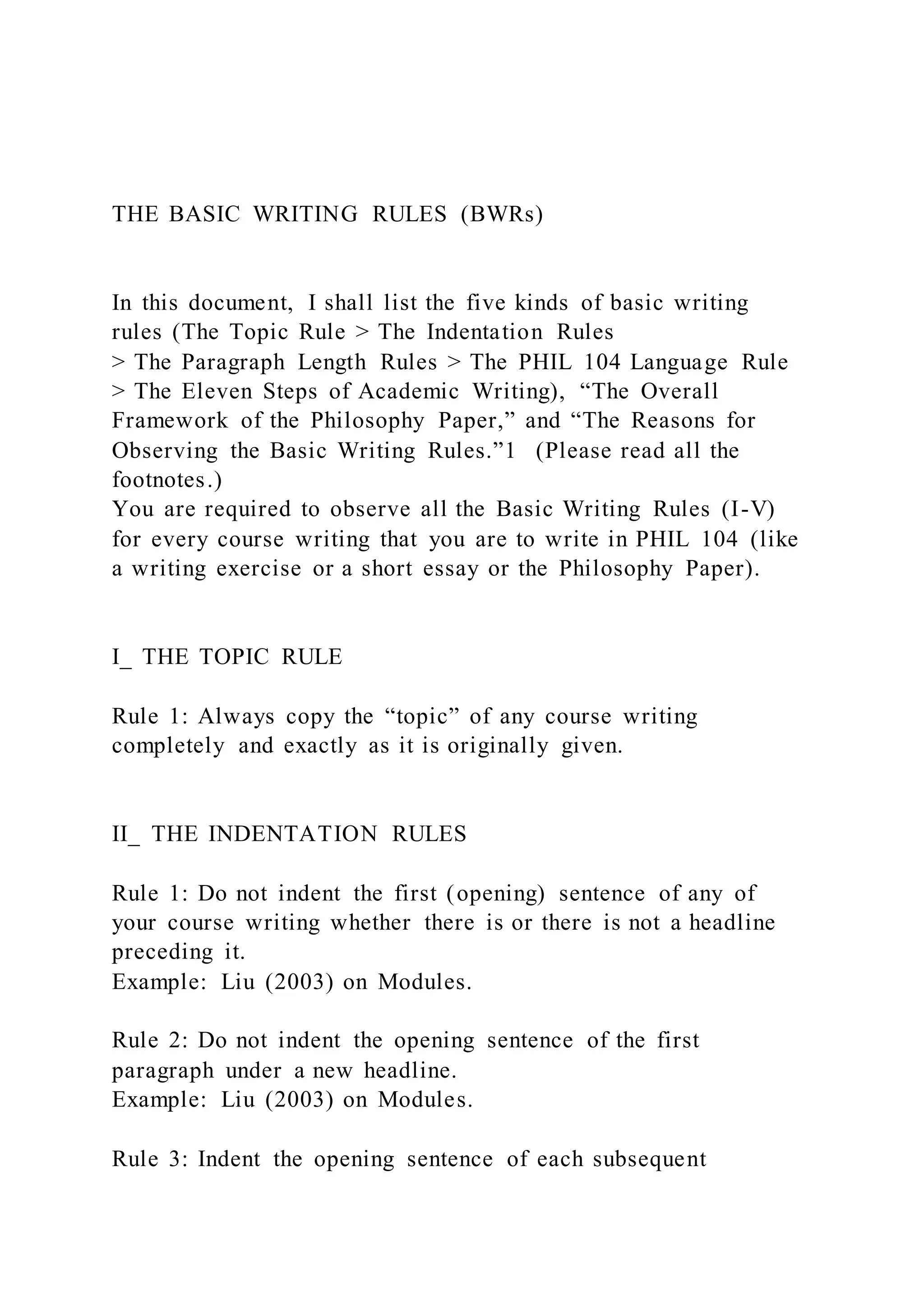 The basic writing rules (bw rs)in this document, i shall li | PDF