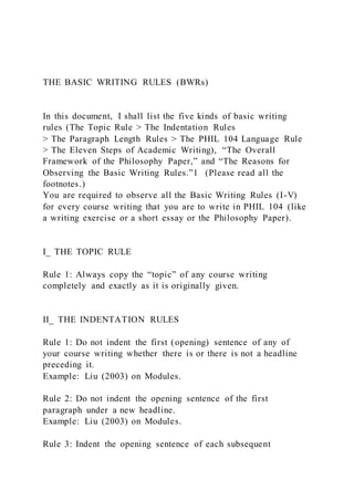 The basic writing rules (bw rs)in this document, i shall li | PDF