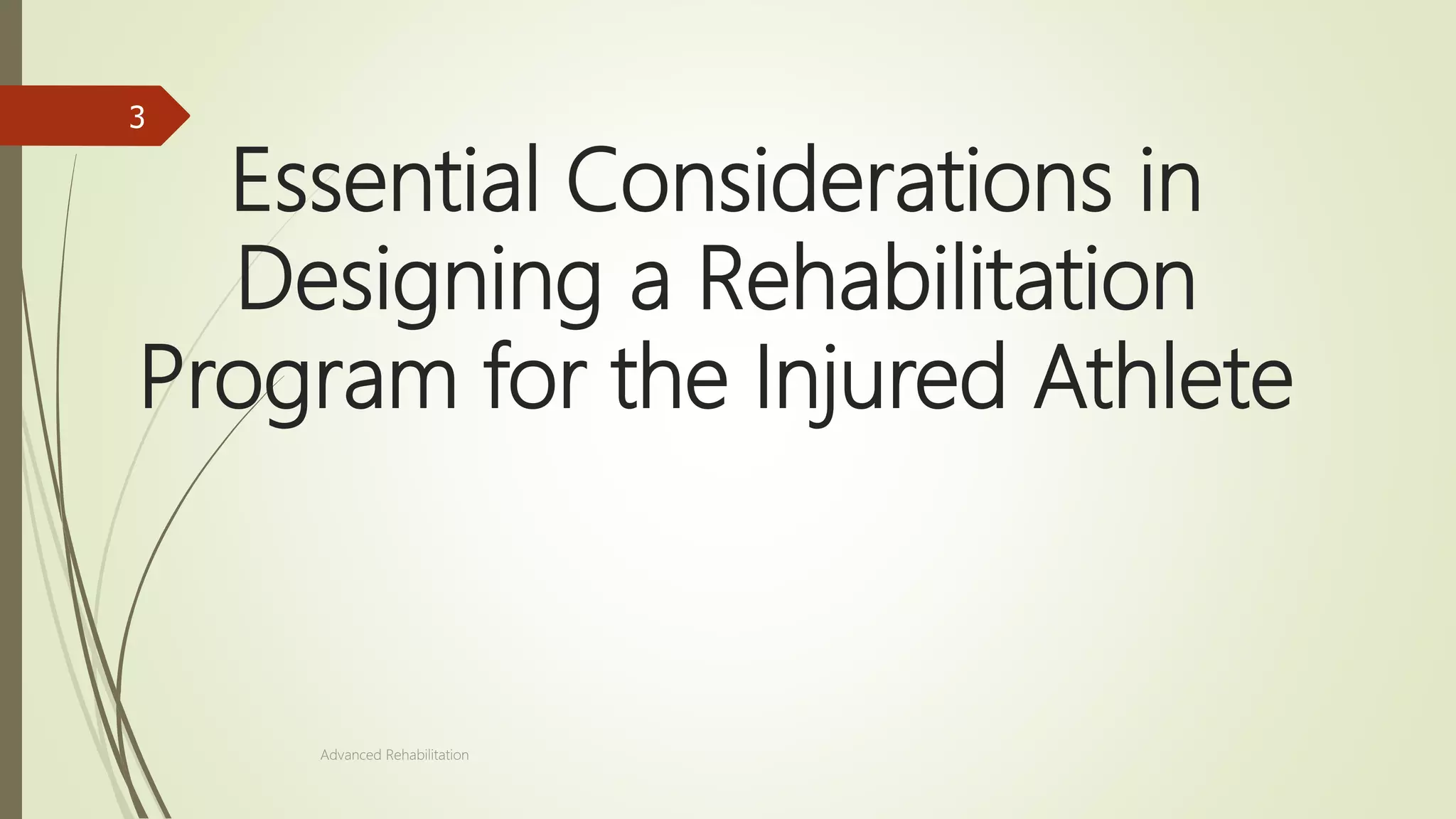 The basis of injury rehabilitation | PPTX