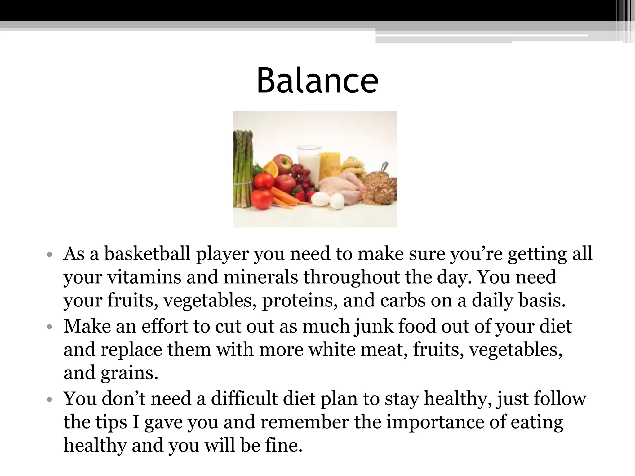 The basketball player’s diet | PPTX