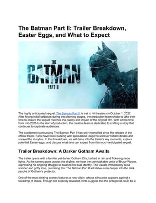 The Batman Part II: Trailer Breakdown, Easter Eggs, and What to Expect ...