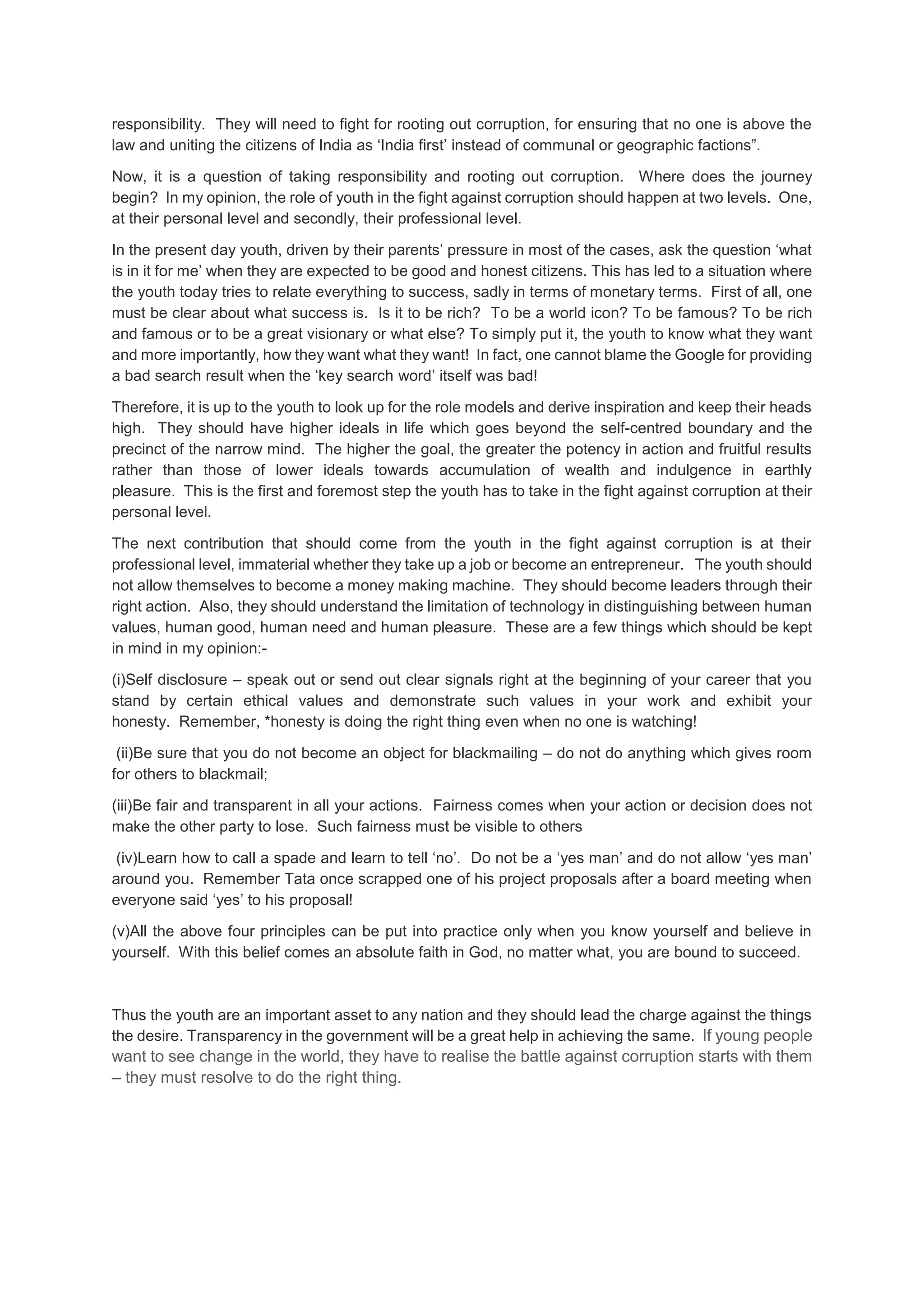 The battle against corruption starts from within | PDF