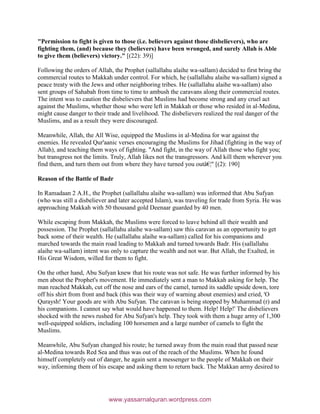 Battle of Badr: History and Lessons | PDF