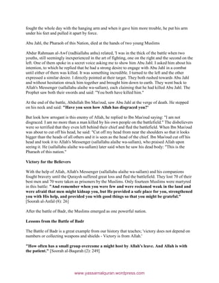 Battle of Badr: History and Lessons | PDF