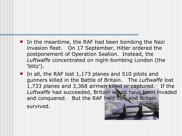 The Battle Of Britain | PPT