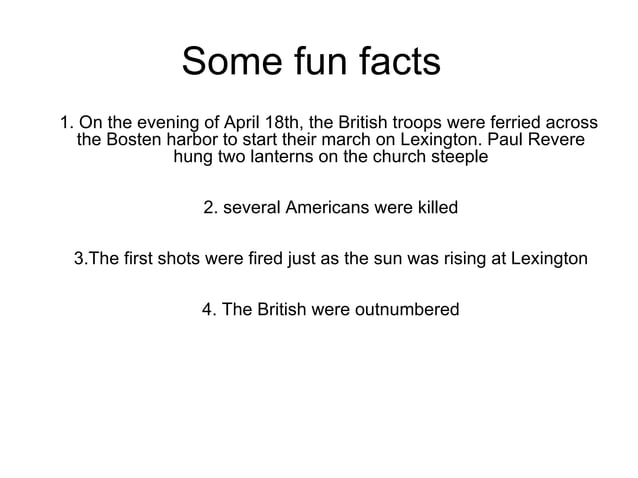 The battle of concord and lexington 1775 | PPT | War and Conflicts