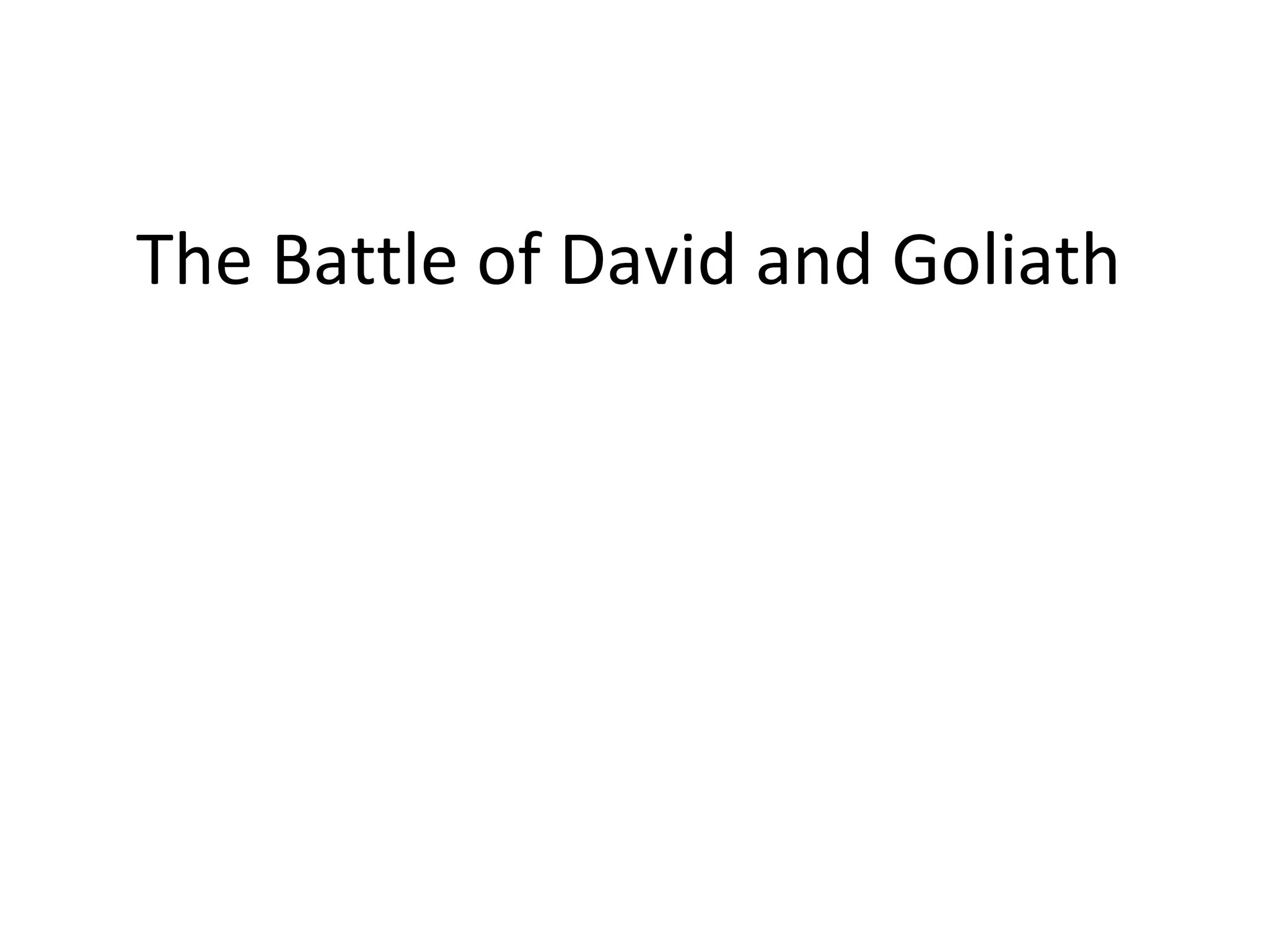 The Battle of David and Goliath | PPT