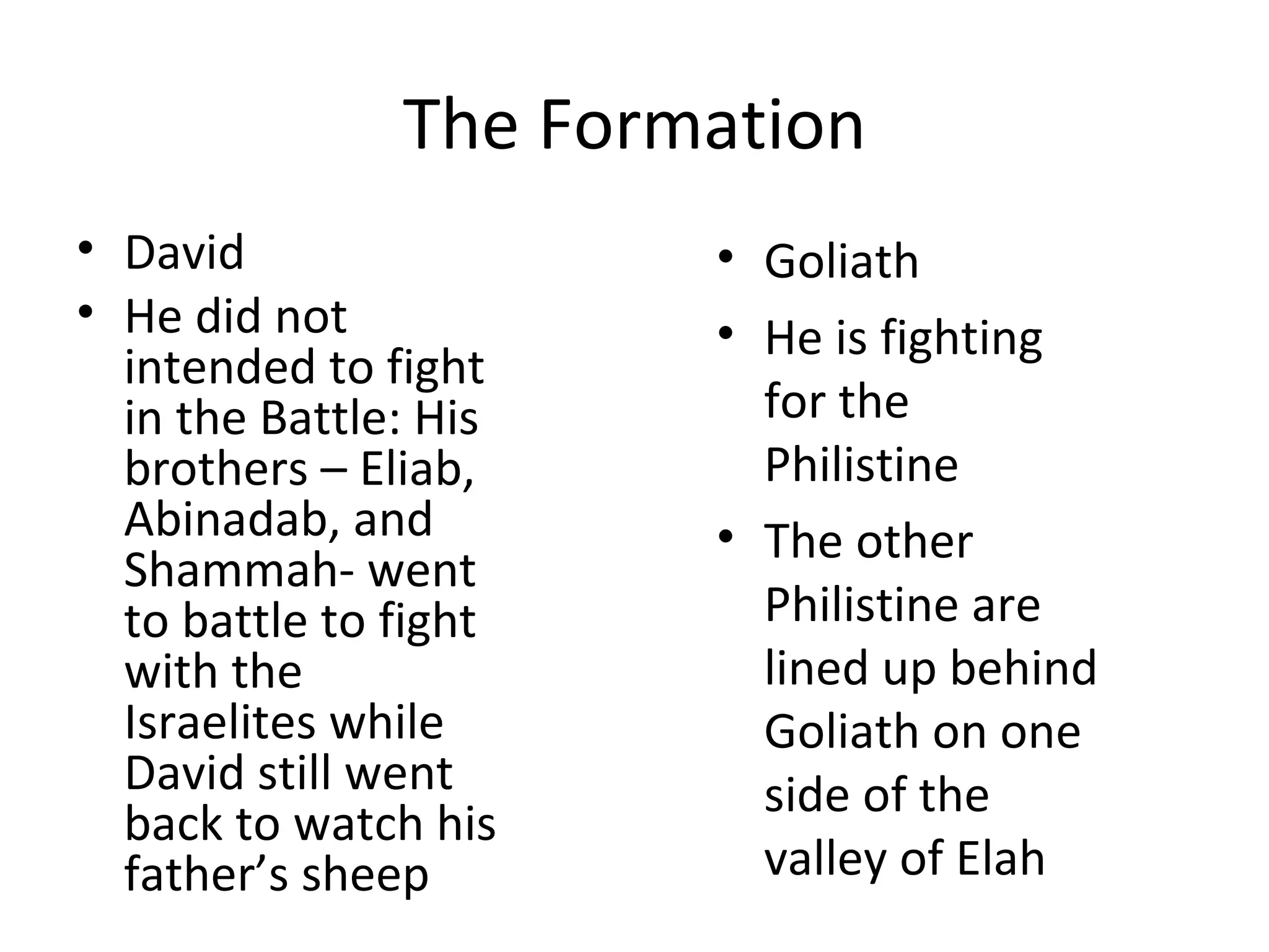 The Battle of David and Goliath | PPT