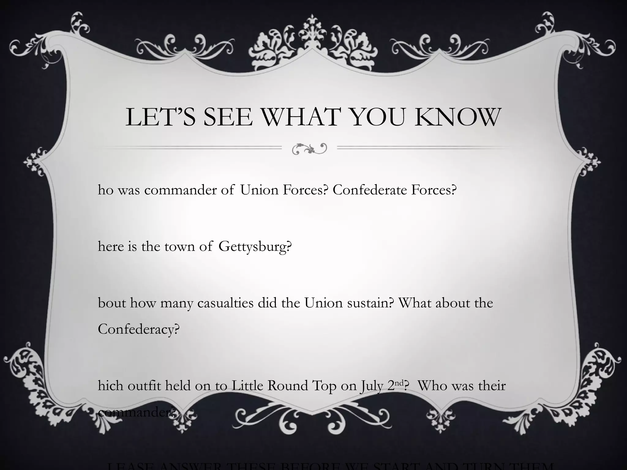 The battle of gettysburg | PPT