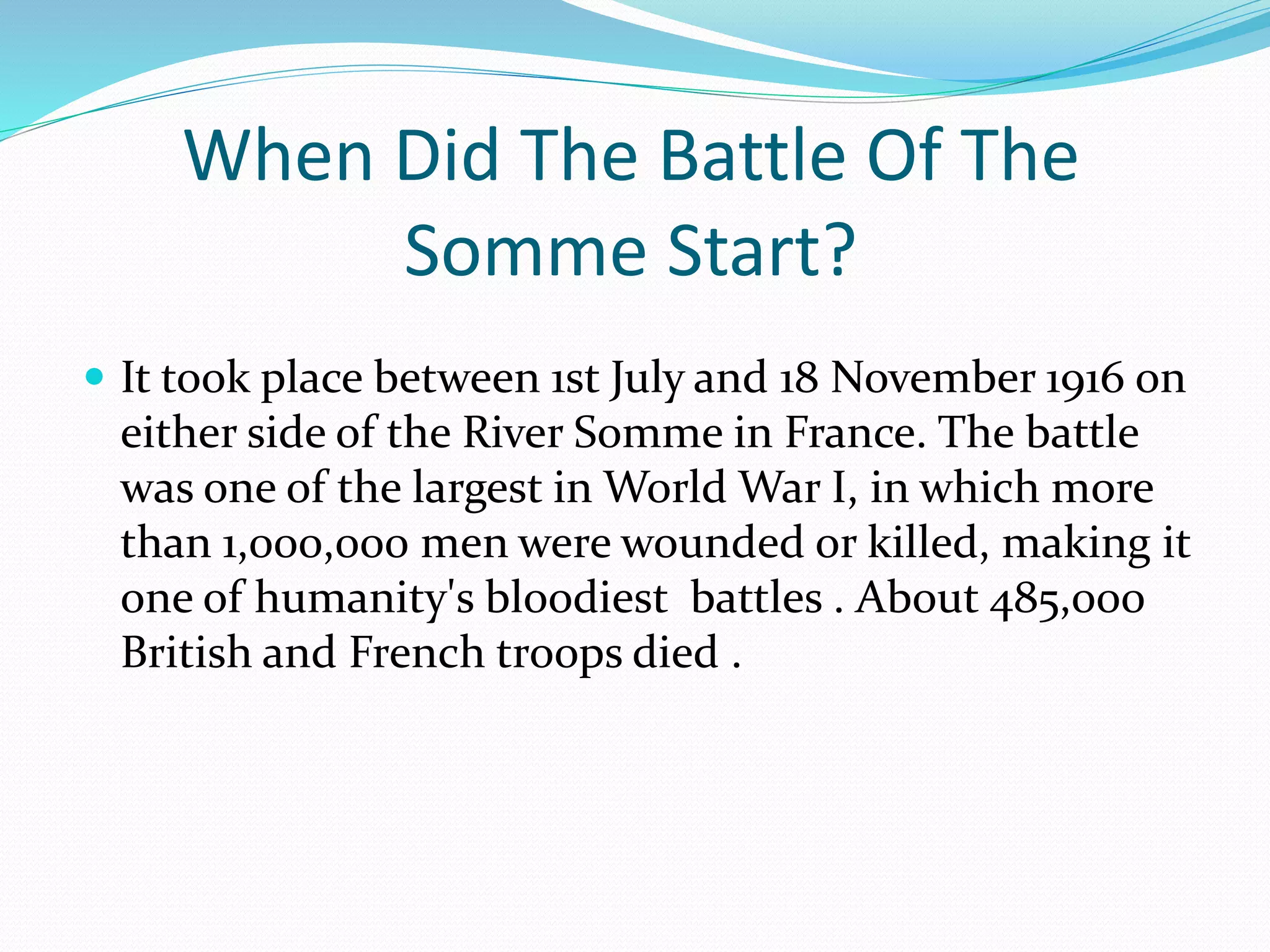 The battle of the somme | PPTX