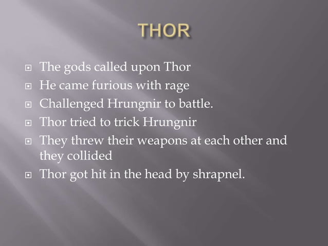 The battle of Thor and Hrungnir | PPTX