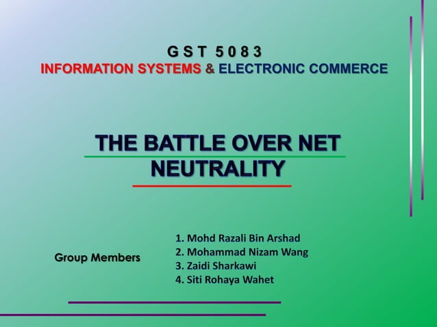 The battle over net neutrality | PPTX | Internet Service Providers ...