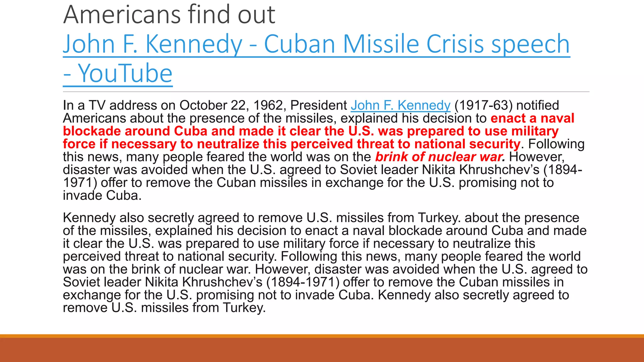 The Bay of Pigs and The Cuban Missile.pptx | Political Issues & policy ...