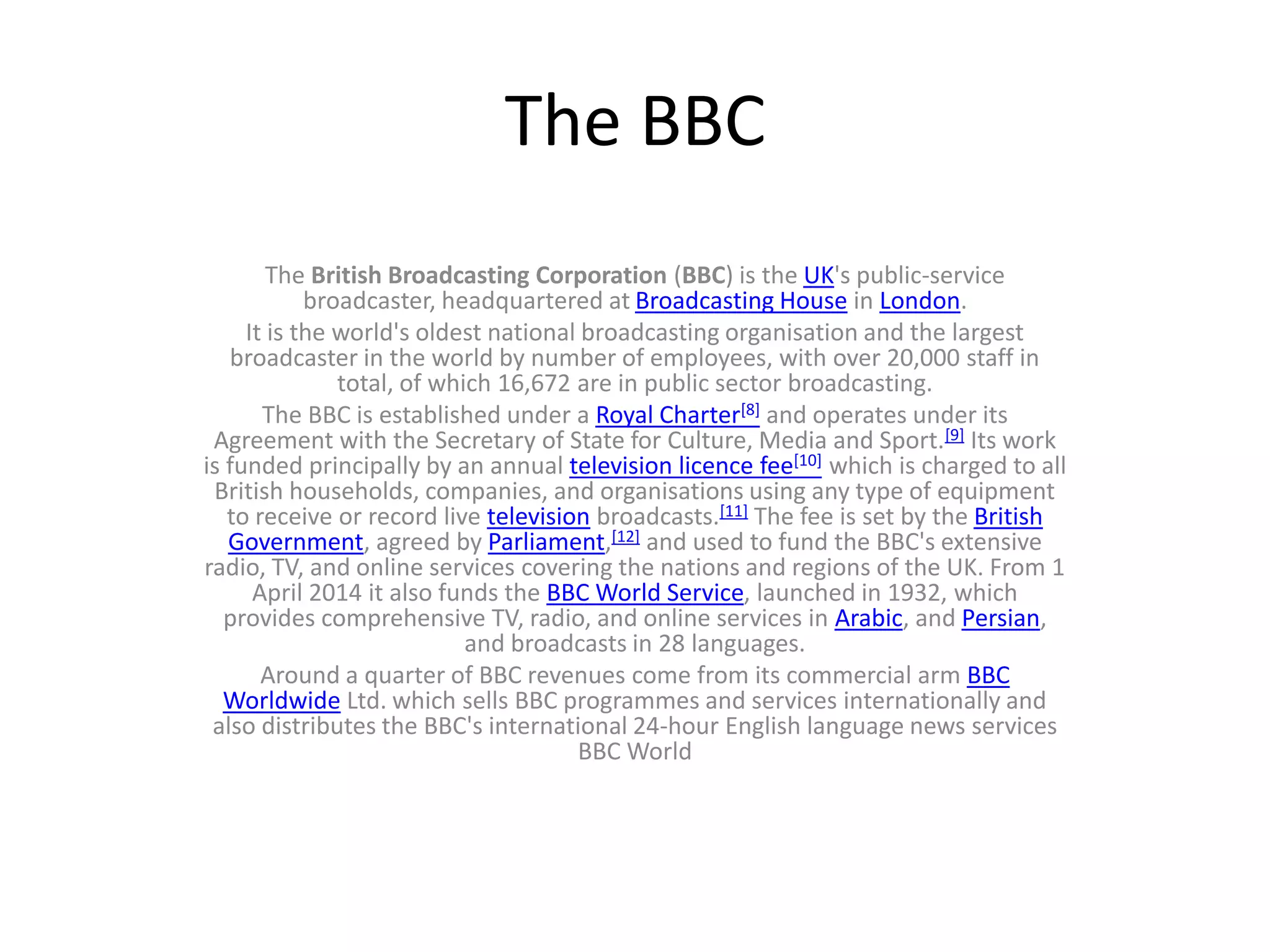 The bbc | PPTX | History | Genres