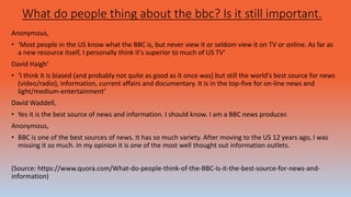 The bbc | PPTX | Public Radio | Talk Radio