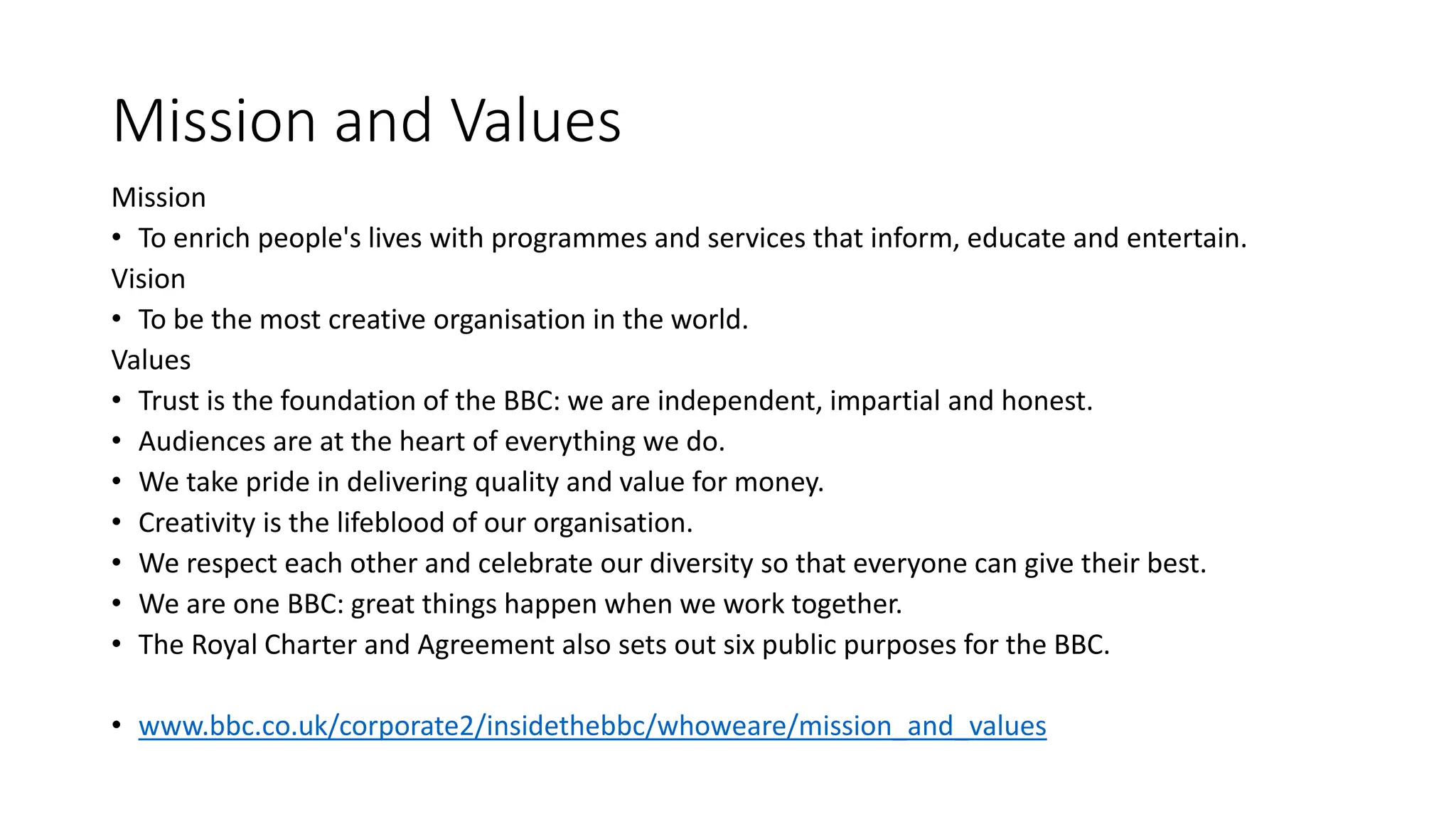 The BBC Insitution | PPTX