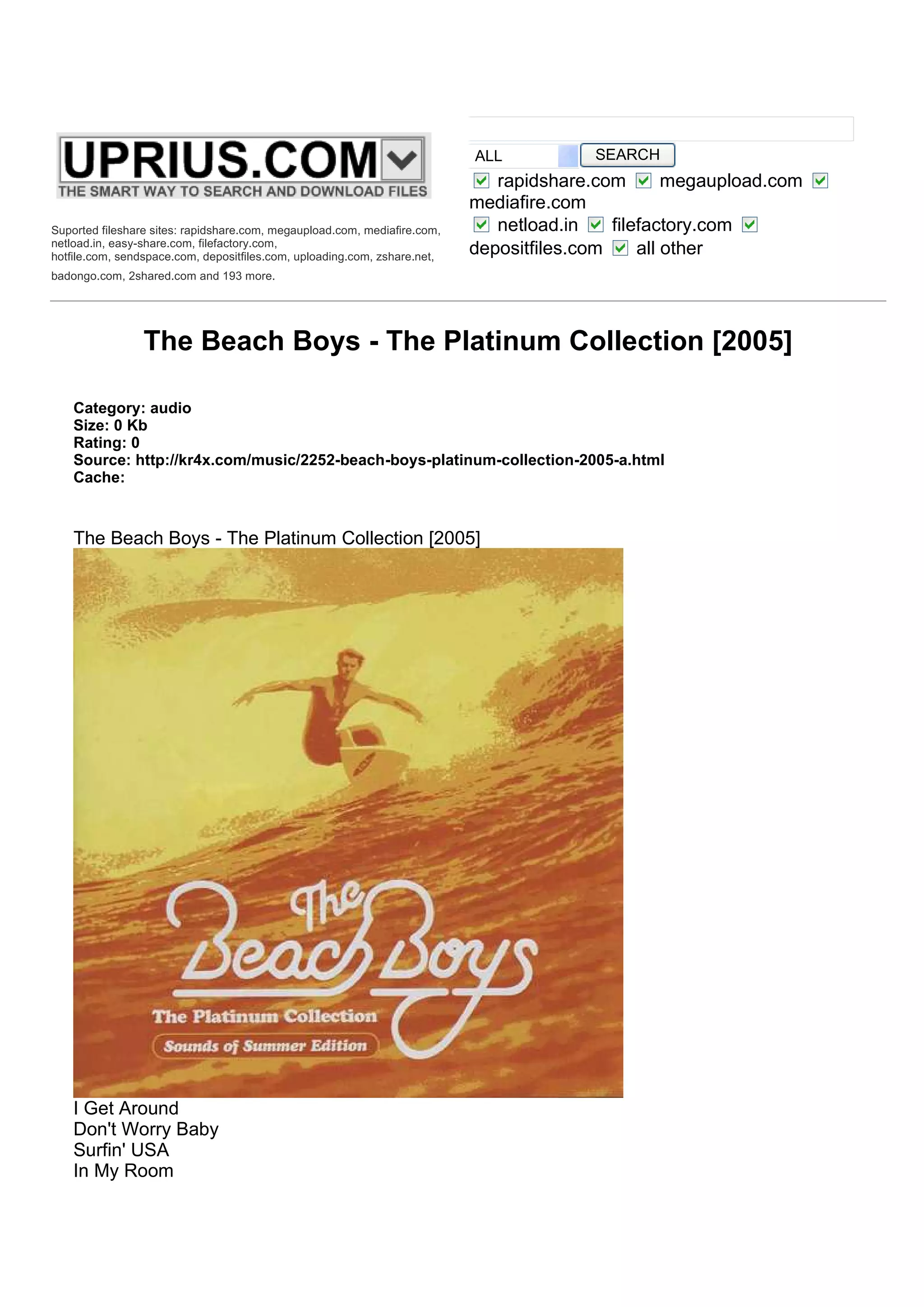 The Beach Boys The Platinum Collection 2005 Pdf