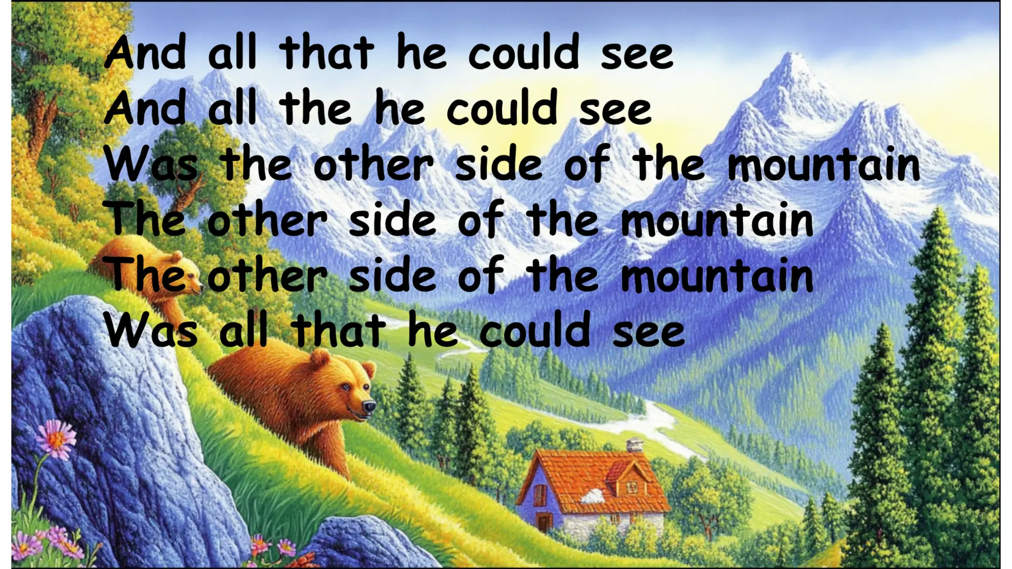 The Bear Went Over the Mountain vocabulary and lyrics | PPT