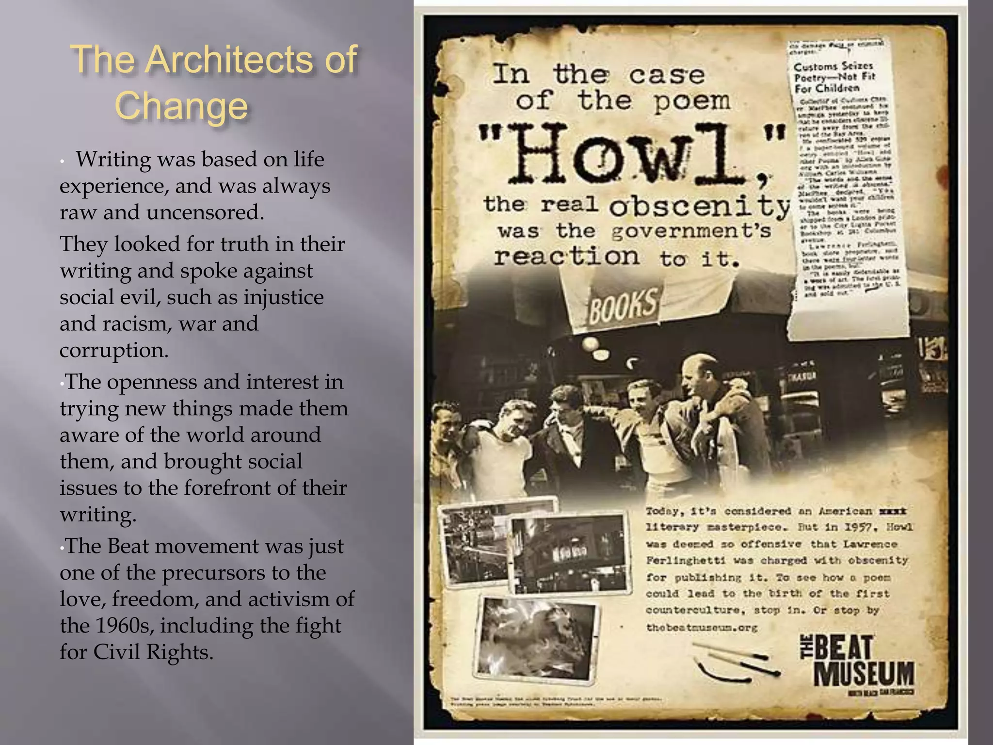 The beat generation 1940s 1950s powerpoint | PPTX