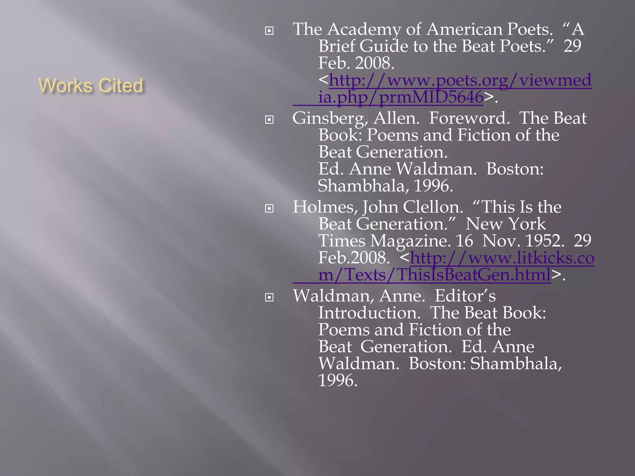 The beat generation 1940s 1950s powerpoint | PPTX