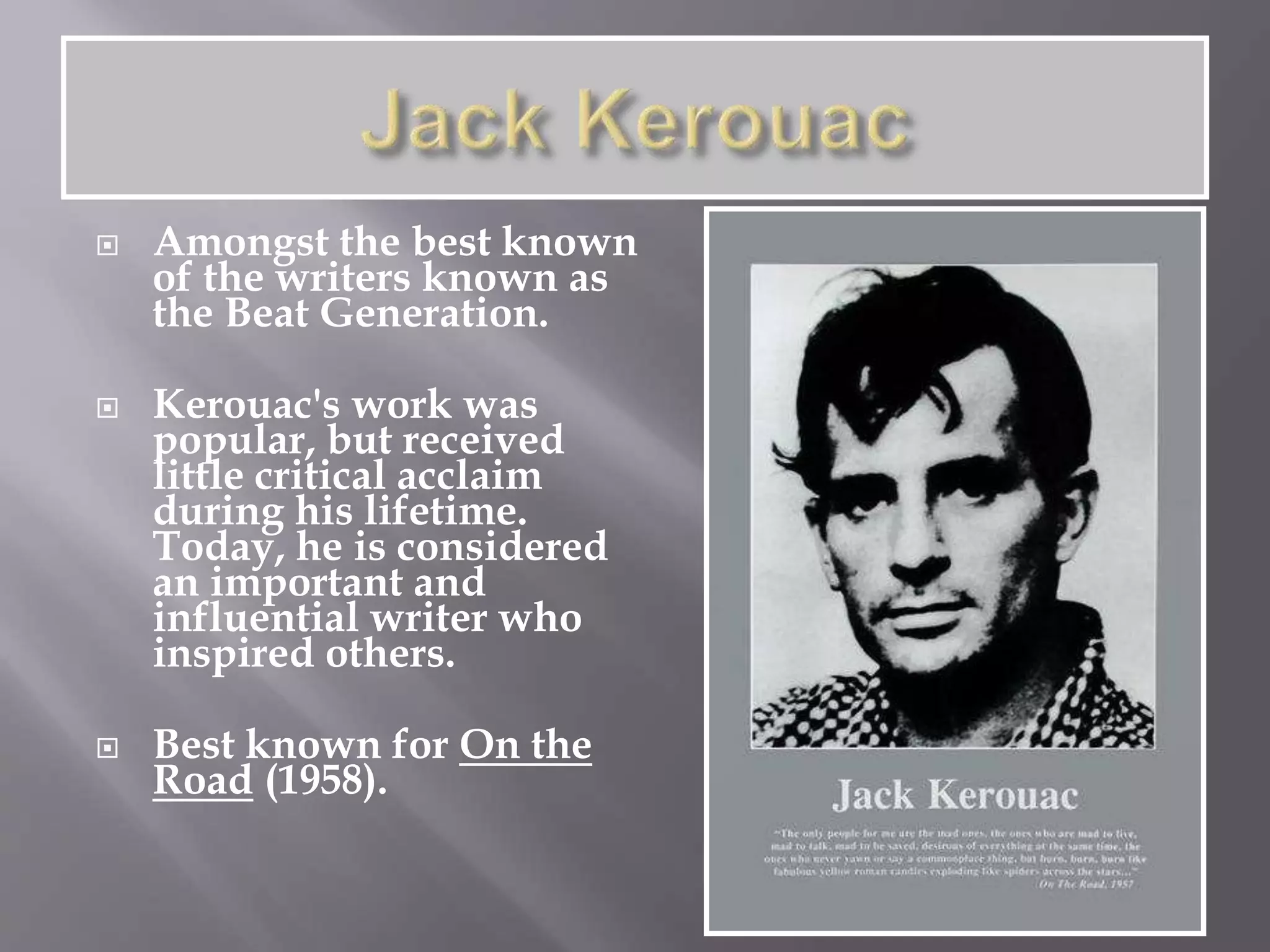 The beat generation 1940s 1950s powerpoint | PPTX