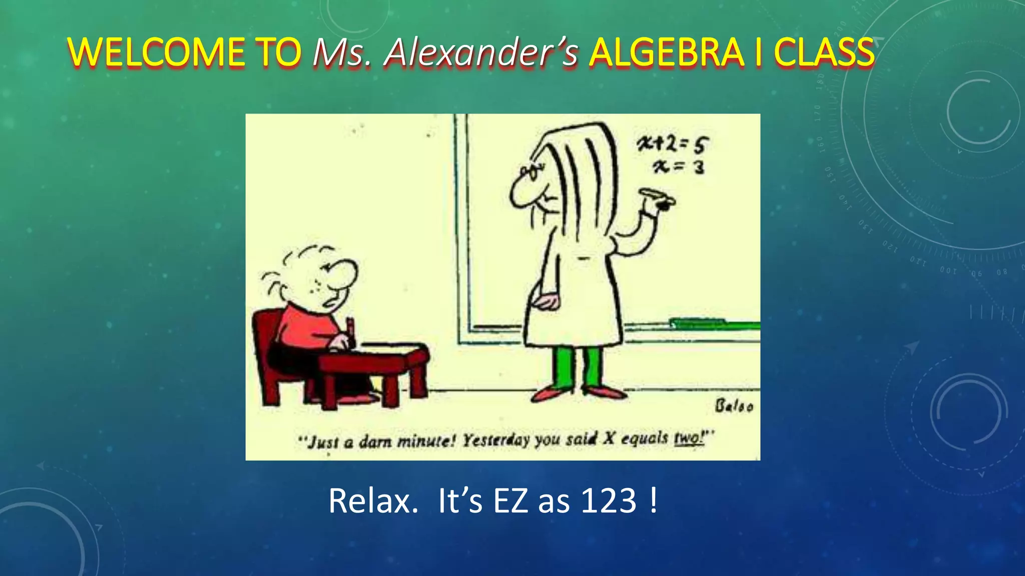 The beauty and value of algebra.opening day presentation [autosaved] | PPT
