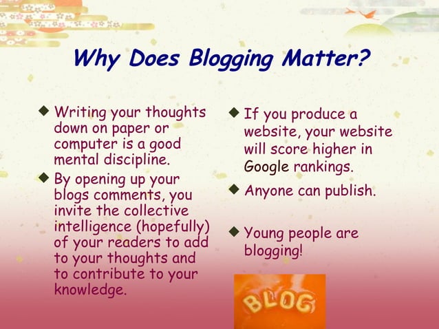 The Beauty Of Blogging | PPT
