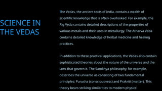 The Beauty of Vedas and its harmonious connection with science.pptx