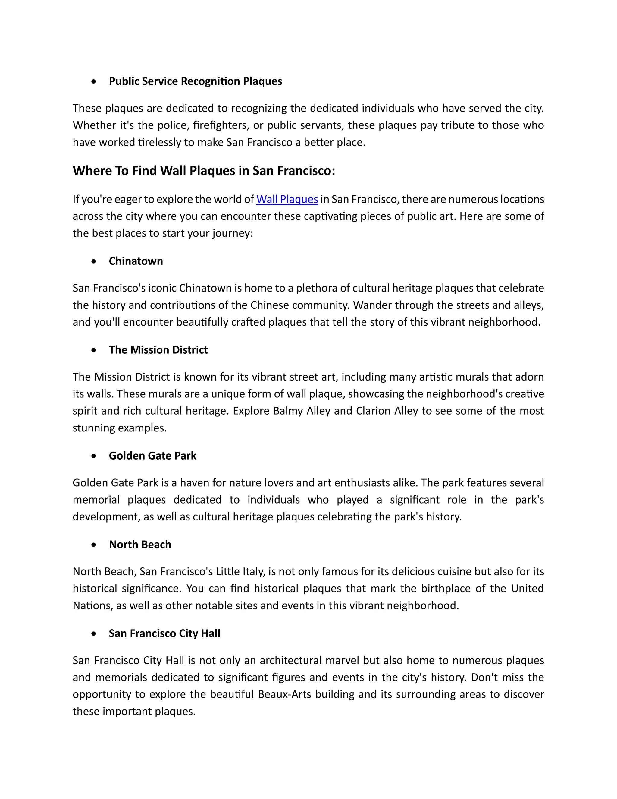 The Beauty of Wall Plaques in San Francisco - A. Silvestri Co | PDF